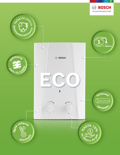Calentador de paso Bosch ECO 6 LP 6 L gas lp 7