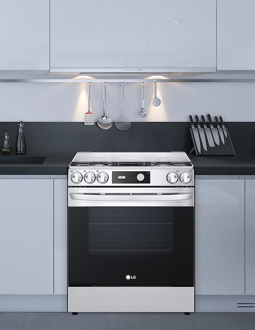 Estufa de piso a Electrónica Lg Lupin 2 76 cm LRGL5843S de 5 quemadores 9