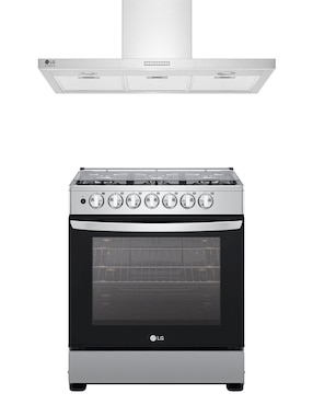 Combo estufa de piso a gas LG 76 cm LRGZ5253S.HCEZ3605S2 de 6 ...